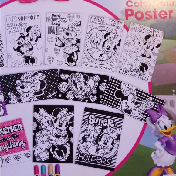 Disney | Accessories | Minnie Mouse Color Your Own 4 Poster Set | Poshmark